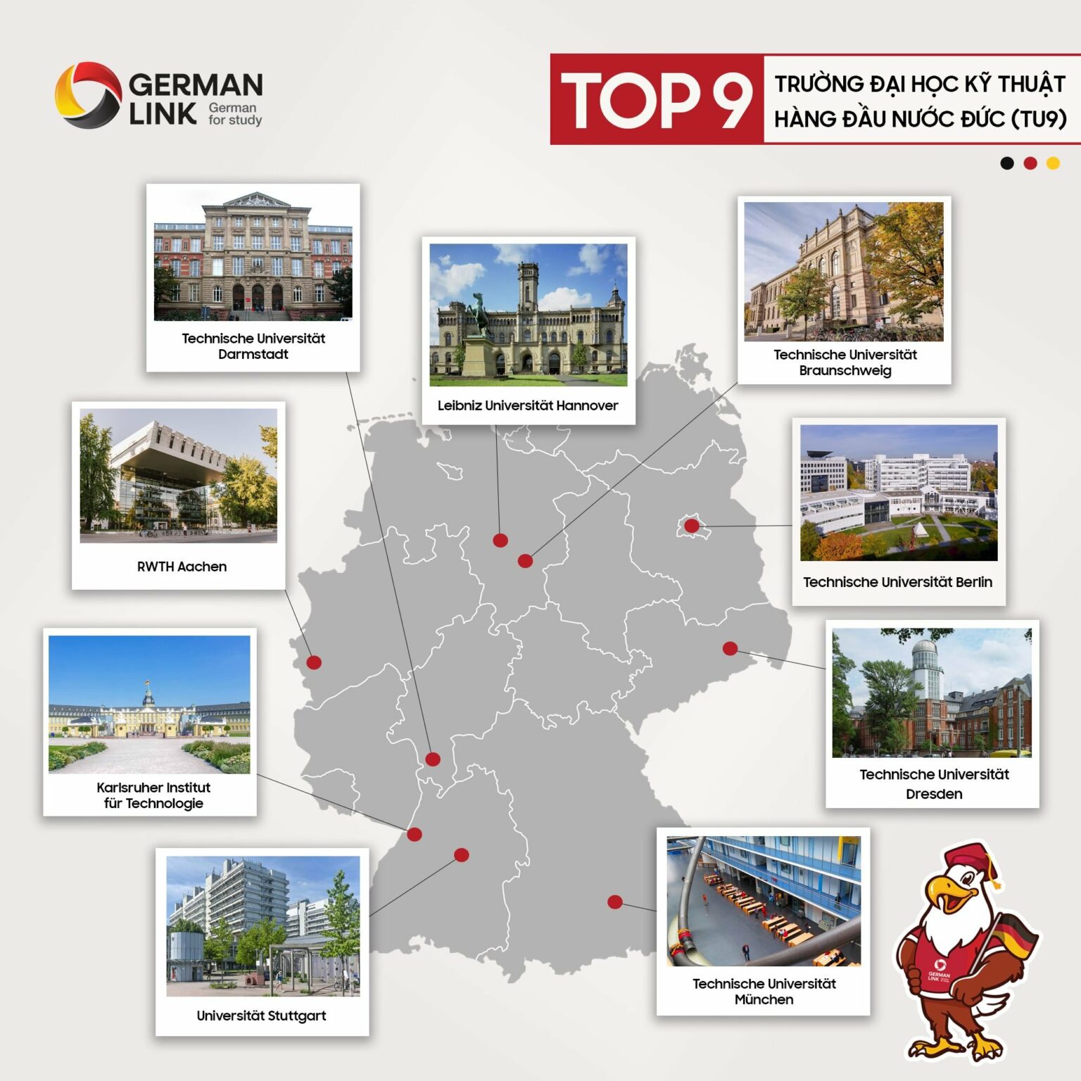 TOP 9 TRƯỜNG ĐẠI HỌC KỸ THUẬT HÀNG ĐẦU NƯỚC ĐỨC (TU9) - Germanlink