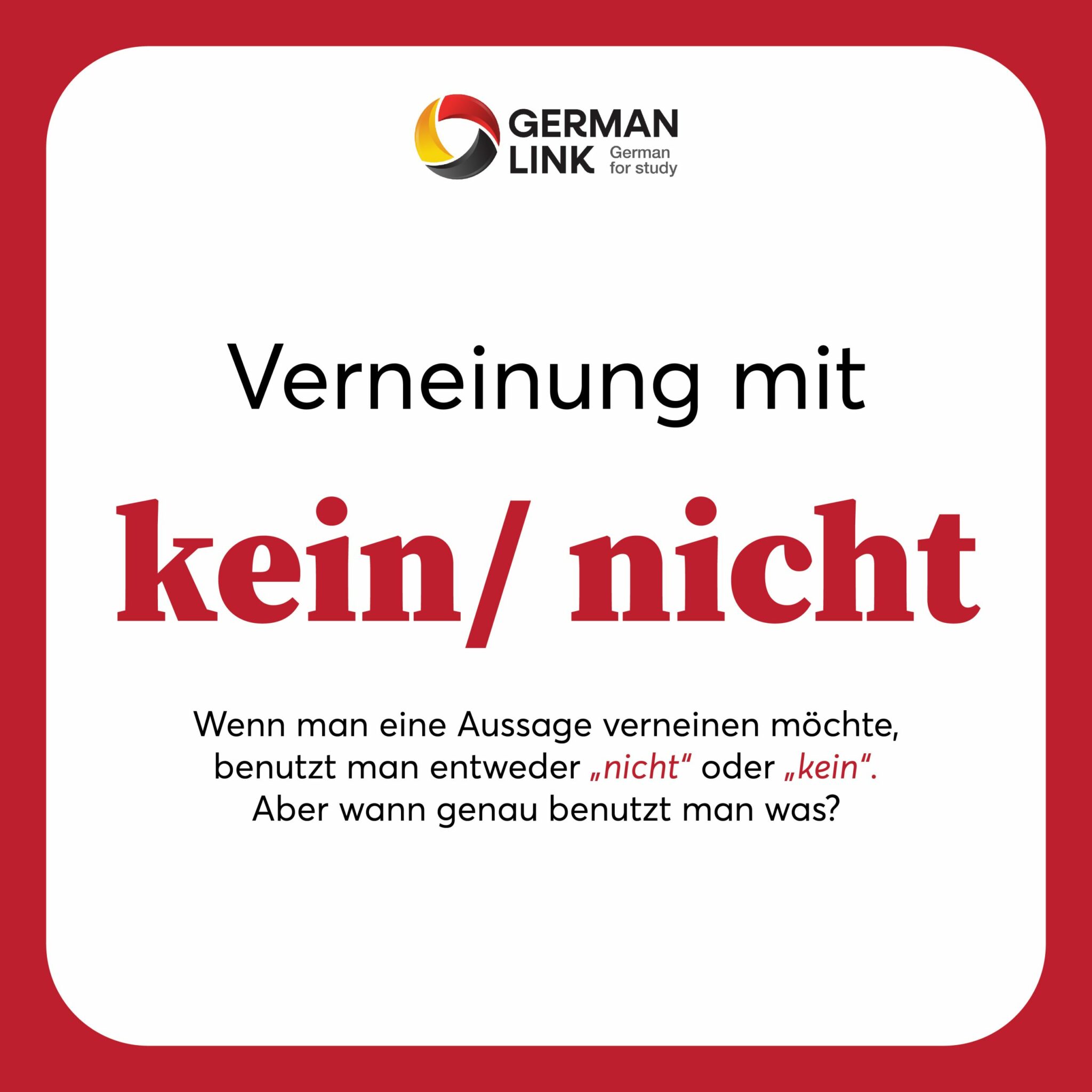 Ngữ pháp Verneinung mit kein / nicht - Germanlink